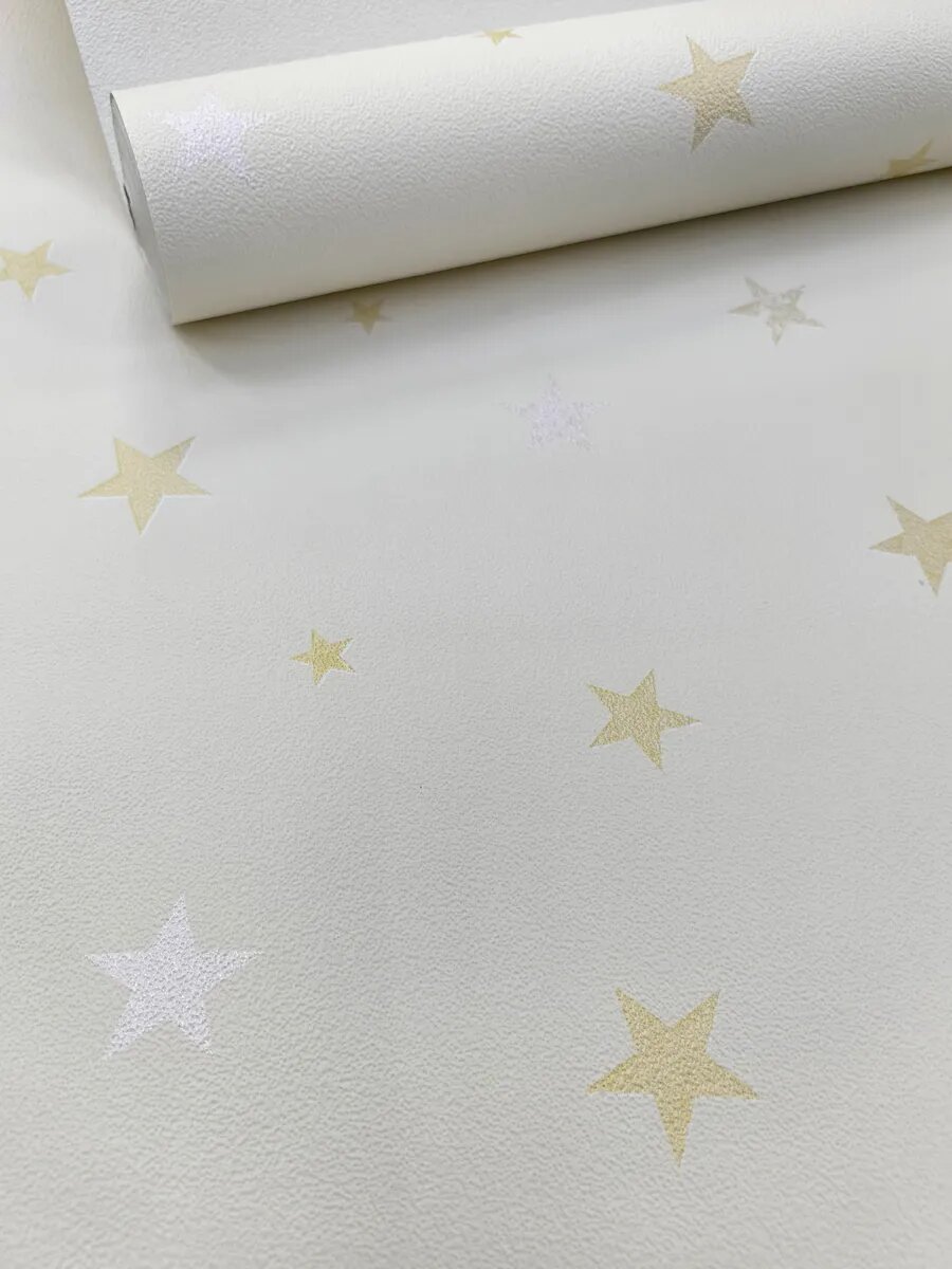 Обои бумажные 0,53м в детскую комнату с рисунком, цвет светло-желтый