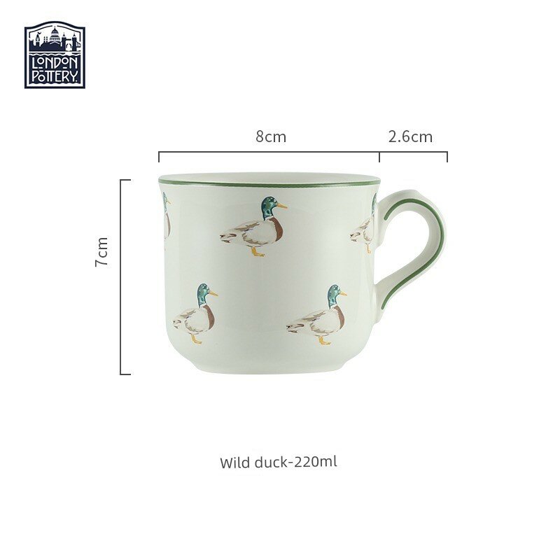 London Pottery керамическая чашка с уткой для английского чая, 8 унций, ручная работа, английский стиль, 100% фарфор