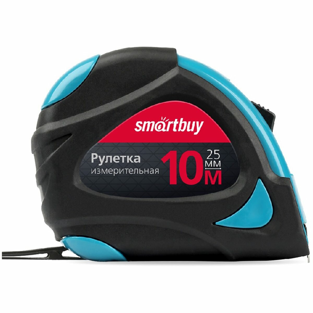 Рулетка измерительная Smartbuy, 10м x 25мм, прорезиненный корпус, 2 фиксатора, усиленный зацеп (SBT-MTP-1025P2)