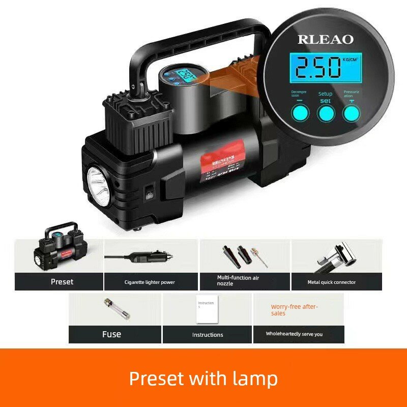 Немецкий импортный японский автомобильный компрессор 12В, портативный двухцилиндровый высоконапорный насос для легковых