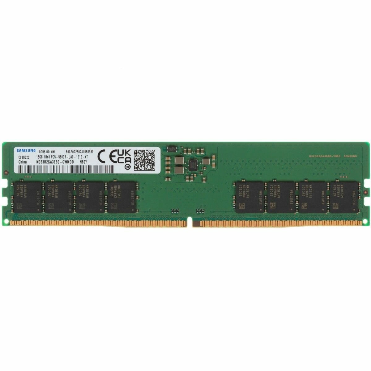 Модуль памяти Samsung 16GB DDR5 5600 UDIMM Desktop Non-ECC, CL46, 1.1V, 1Rx8, Bulk