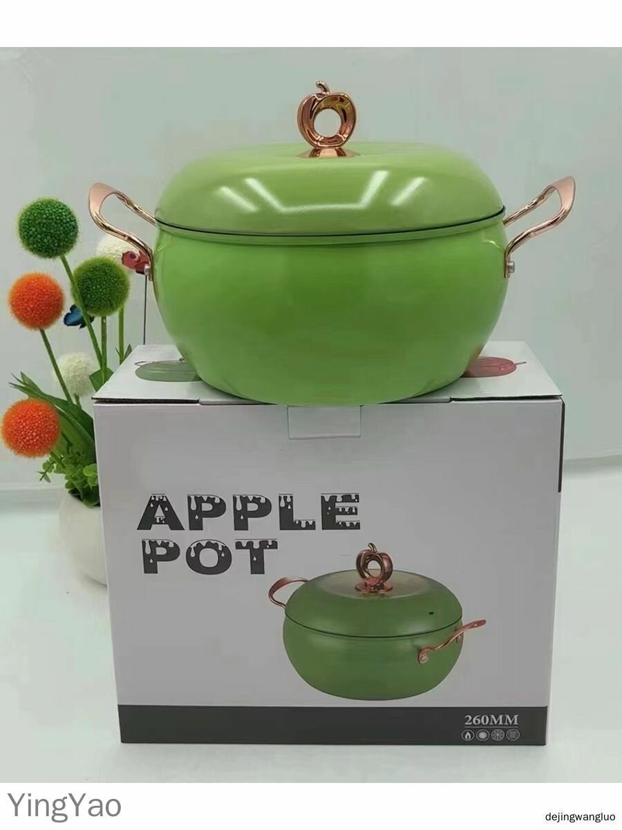 Кастрюля для яблочного супа с антипригарным покрытием, подарок для дома, тонкая железная бинауральная кастрюля большой емкости, 8 литров