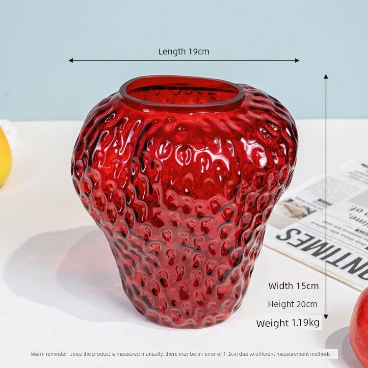 Французская стеклянная ваза в форме клубники, высококачественный сосуд для аквариумных композиций, декоративный элемент