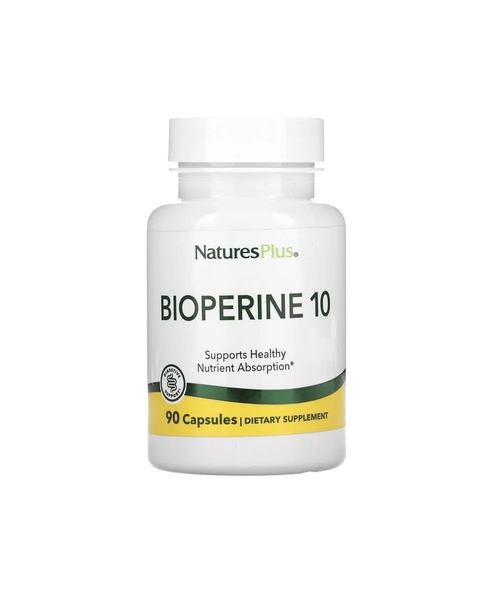 Natures Plus Bioperine 10, Биоперин 10 мг, поддержка пищеварения 90 капсул