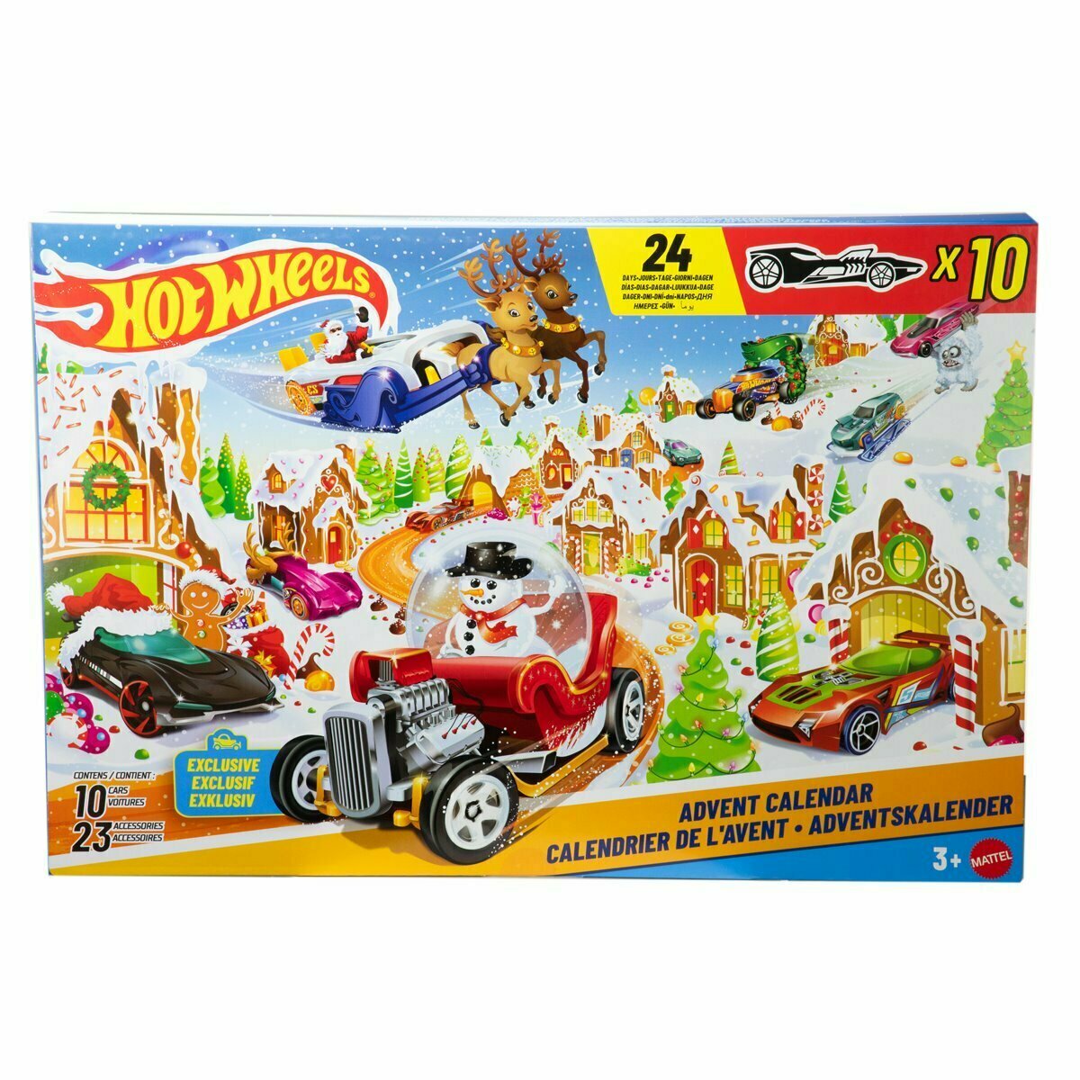 Адвент-календарь Mattel Hot Wheels Рождественский календарь JCB47, 24 шт.
