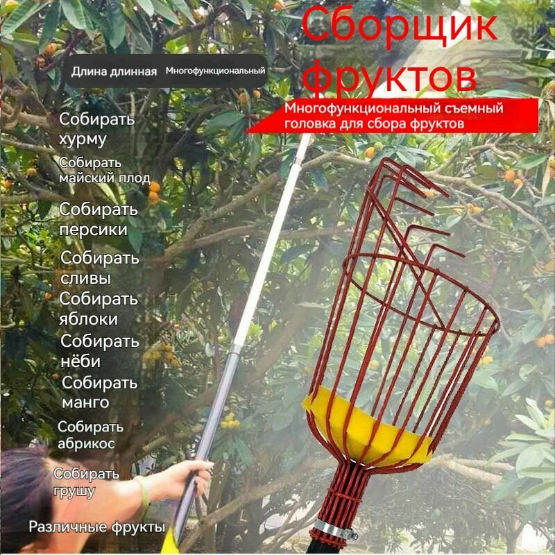 Выдвижная стойка для сбора фруктов с корзиной длиной 2.4 м