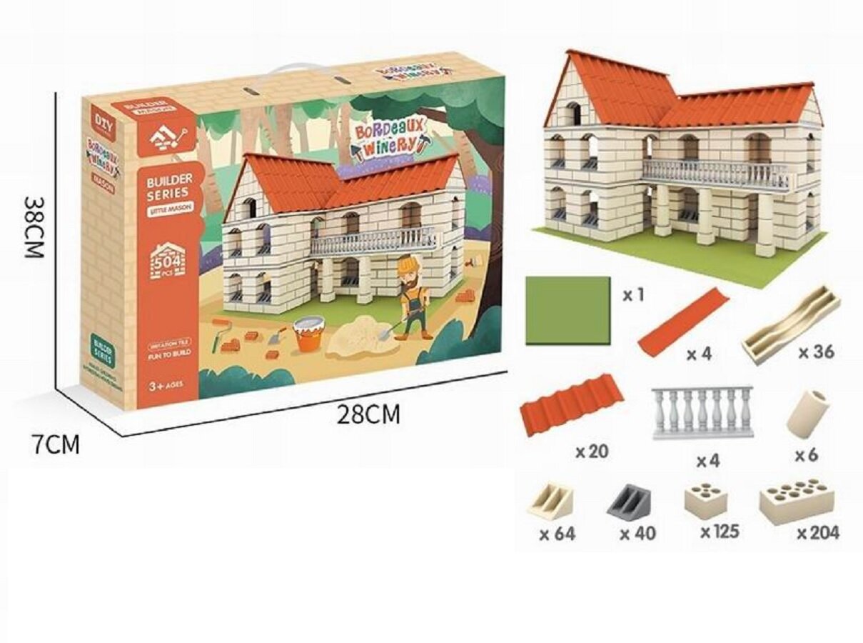 Конструктор DIY "Загородный дом", 504 элемента, для развития моторики и логики, от 6 лет