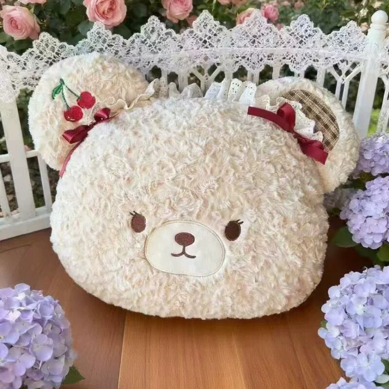 Официальный бренд Nosed Bear Лолита Вишневый Медведь Плюшевая Подушка светло-коричневого цвета, мягкая игрушка для