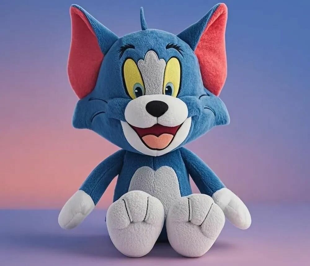 Мягкая подушка-игрушка Том и Джерри для детей, подарок на День святого Валентина, мультфильм, размер Тома - 45 см.