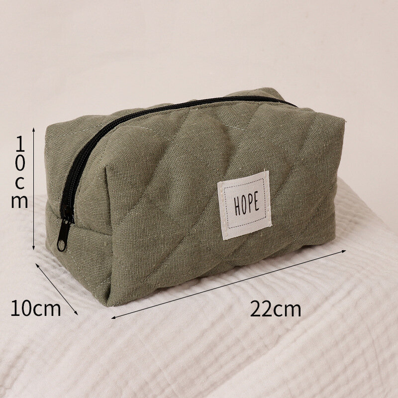 Стеганый хлопок в наличии Хлопковая Сумка-тоут для покупок Ручная косметичка Дорожная сумка для хранения Корзина для