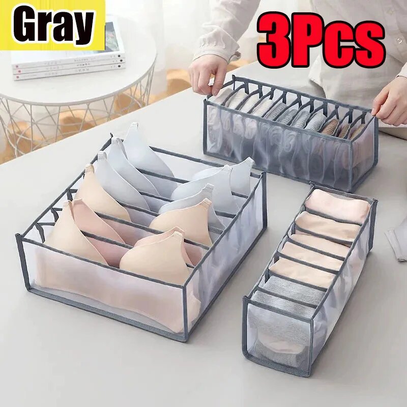 Органайзер для белья 3 шт. Gray, прозрачный