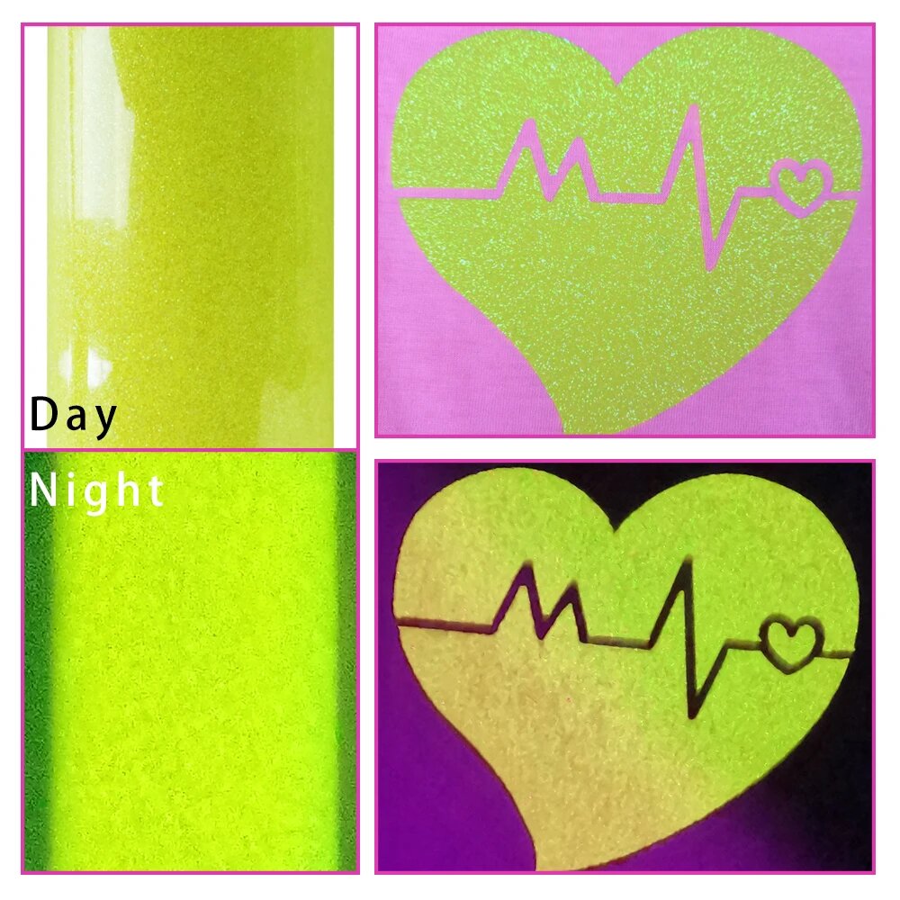 Светящаяся термотрансферная виниловая пленка 25x20 см Зеленый, 25CMX20CM, E054