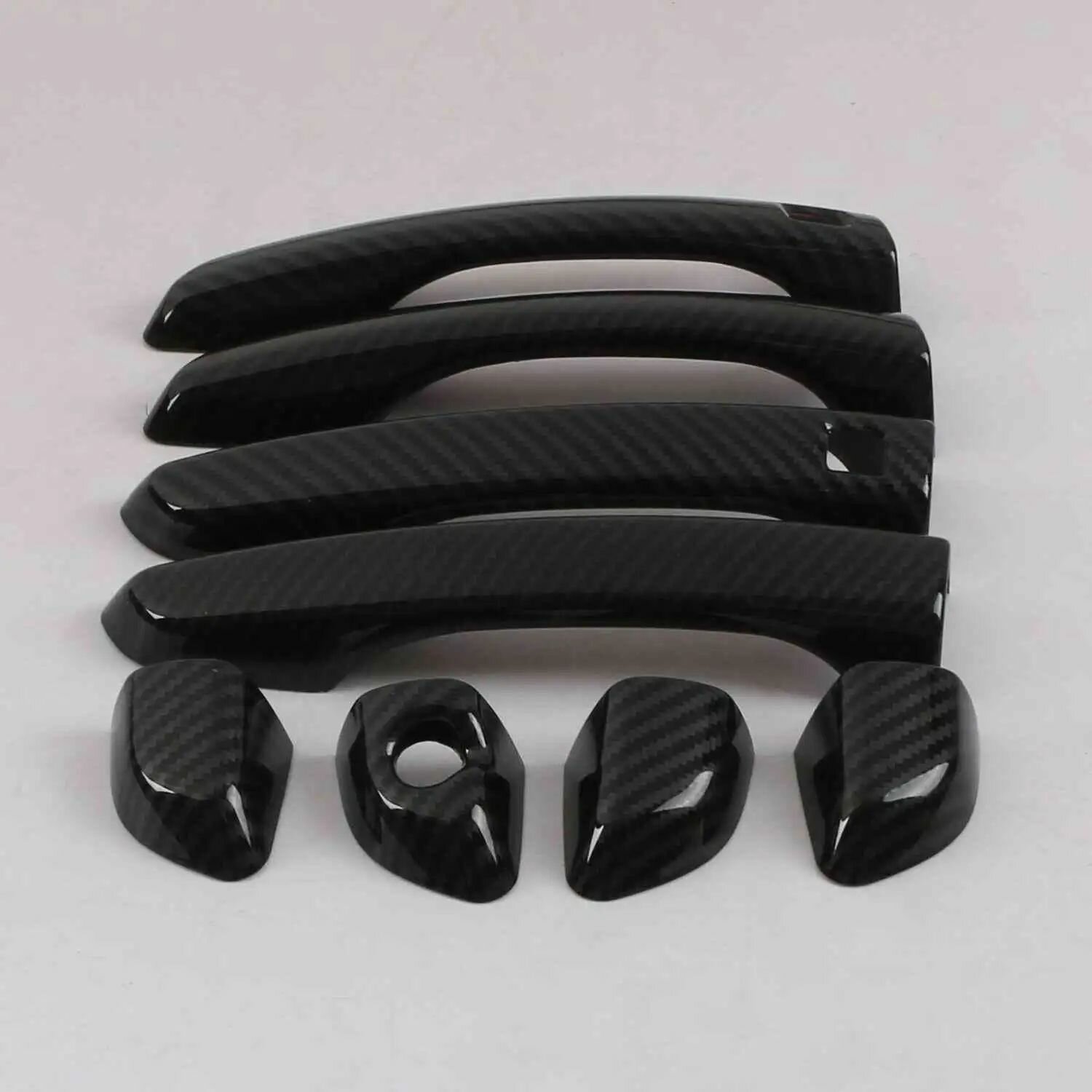 Ручки дверей из ABS карбона черные, накладки-наклейки для Hyundai i30 2017 2020 (LHD), аксессуары для тюнинга