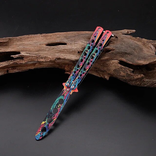 Популярный портативный складной нож-бабочка, тренировочный нож CSGO Bali, карманный тренировочный нож из нержавеющей стали, инструмент для тренировок по играм на открытом воздухе.