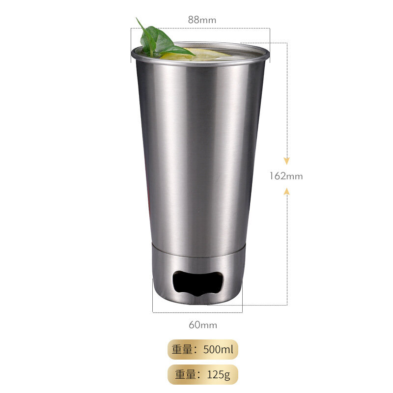 Оптовая творческая открытая бутылка пивная чашка утолщенная 304 чашка для воды из нержавеющей стали для печати логотип