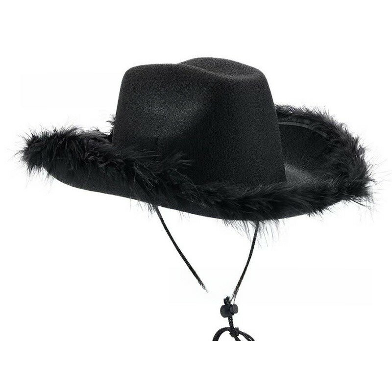 Hat cowboys pink с перьями и подсветкой для костюмов и подарков для друзей стиль т