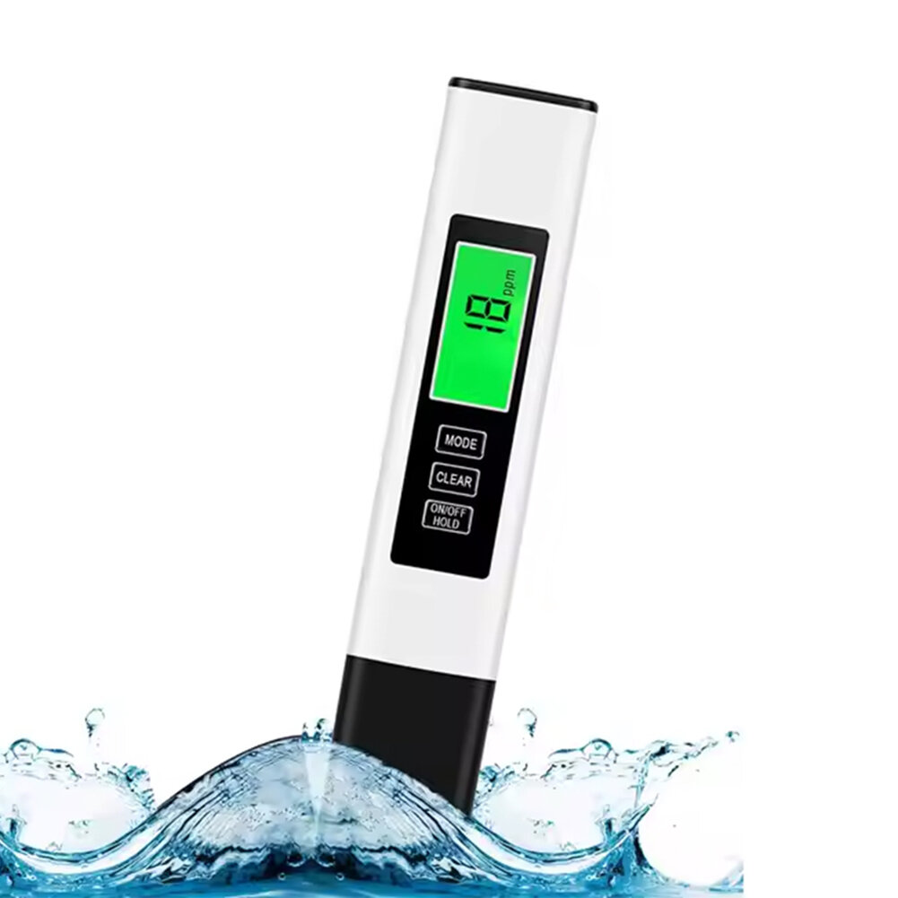 TDS-тестер для воды с подсветкой, 4-в-1, диапазон до 5000 ppm, EC до 9990 мкСм, температура до 55 C