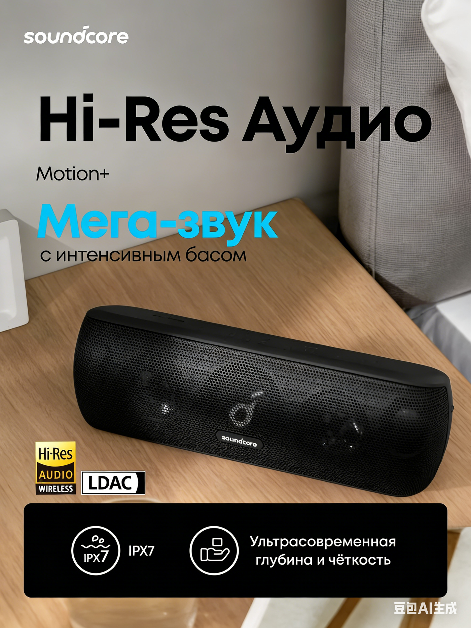 Soundcore Motion plus портативная колонка, чёрный(A3116011)портативная блютуз-колонка