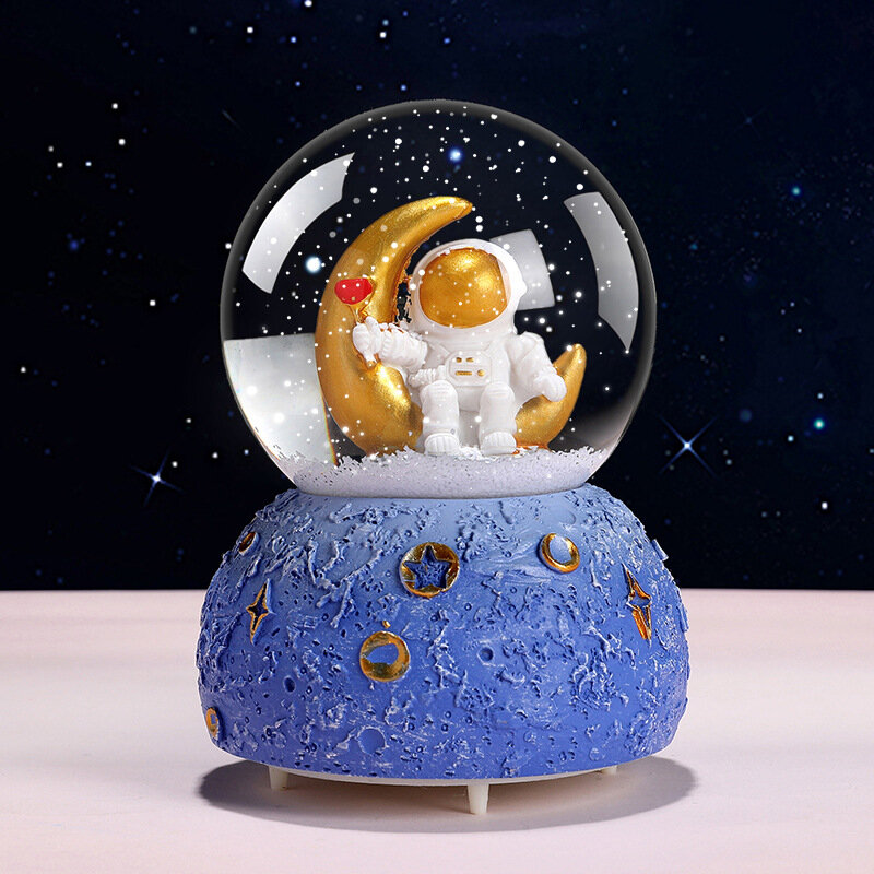 Мечтательная девочка, музыкальная шкатулка с кристальным шаром в виде единорога, украшение, музыкальная шкатулка для студентов, снежинка, водяной шар, подарок на день рождения