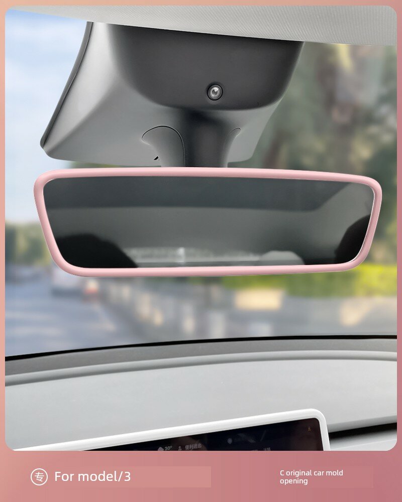 Защитный чехол для зеркала заднего вида Tesla Model 3 розовый, премиум аксессуар для панели приборов 2023+ моделей