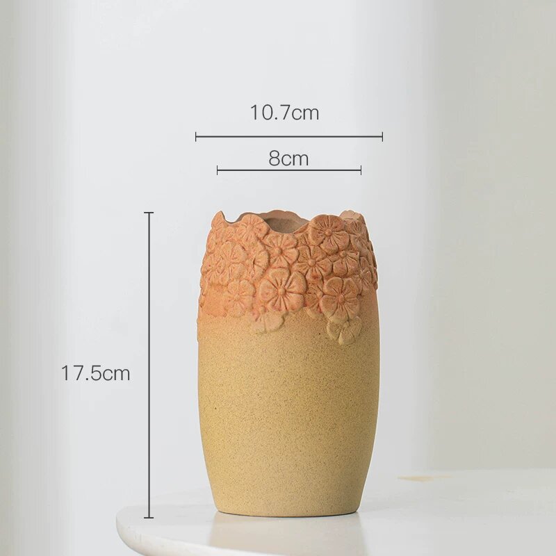 Непористая керамическая ваза, винтажное искусство в деревенском китайском стиле, украшение для журнального столика в