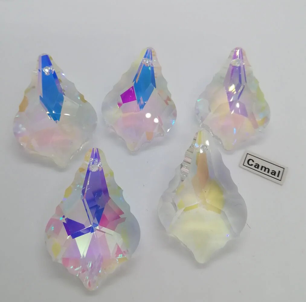 Camal 5 шт. 38 мм красочный кленовый лист K9 хрустальное стекло призмы подвеска SunCatcher лампа освещение детали люстры подвесной домашний декор