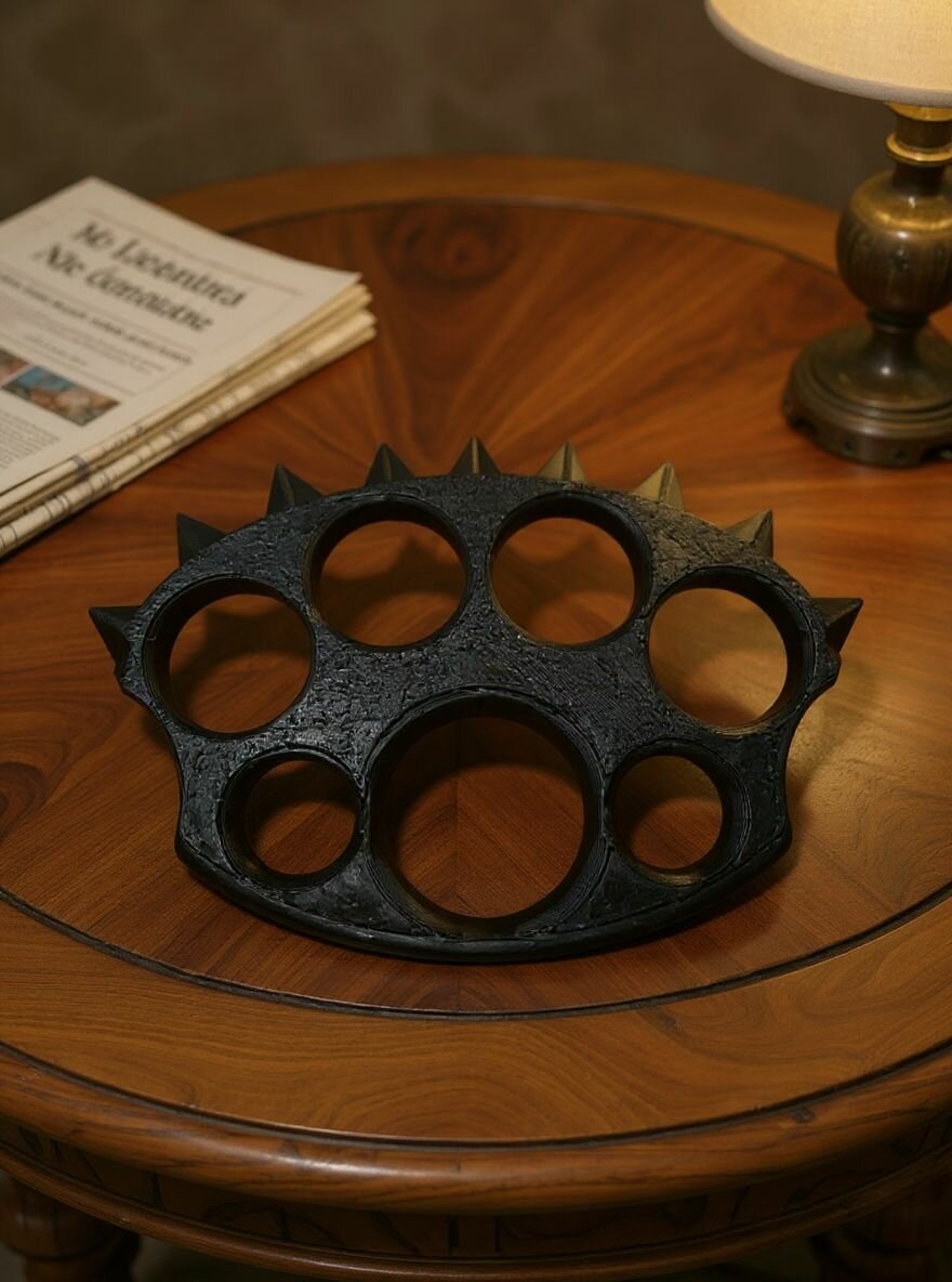 Кастет сувенирный, брелок для ключей из PLA+ пластика, прочный аксессуар