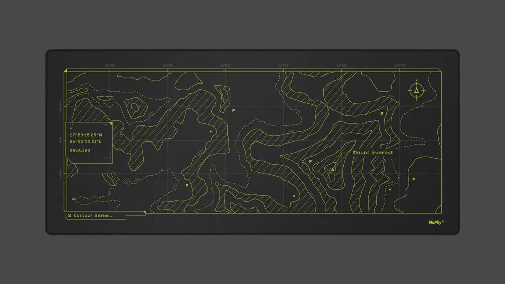 NuPhy Коврик для мышки Field Series Desk Mat, черный матовый, 89x40см, резина