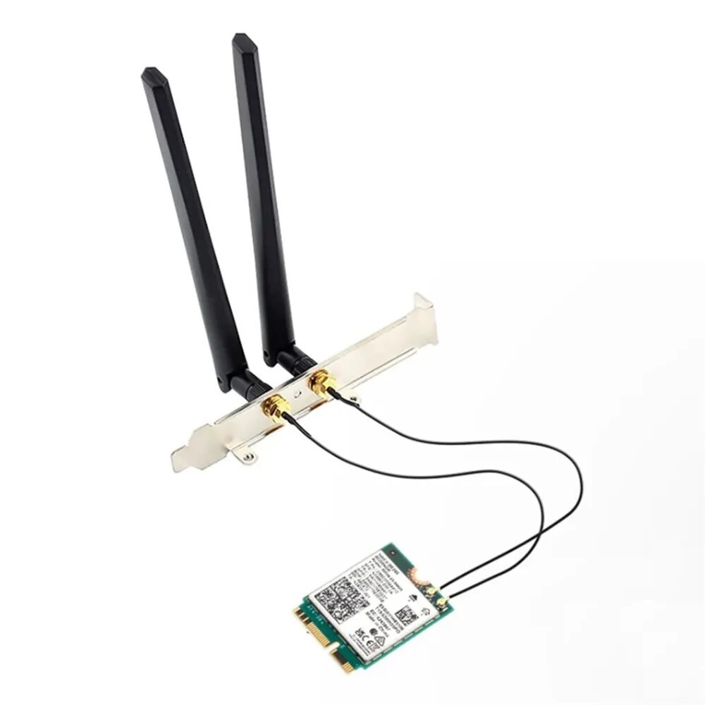 Для карты Intel BE200 WiFi 7 M.2 Bluetooth 5.4 BE200NGW 2,4G/5G/6ГГц беспроводной адаптер сетевой карты с антеннами (6Dbi)