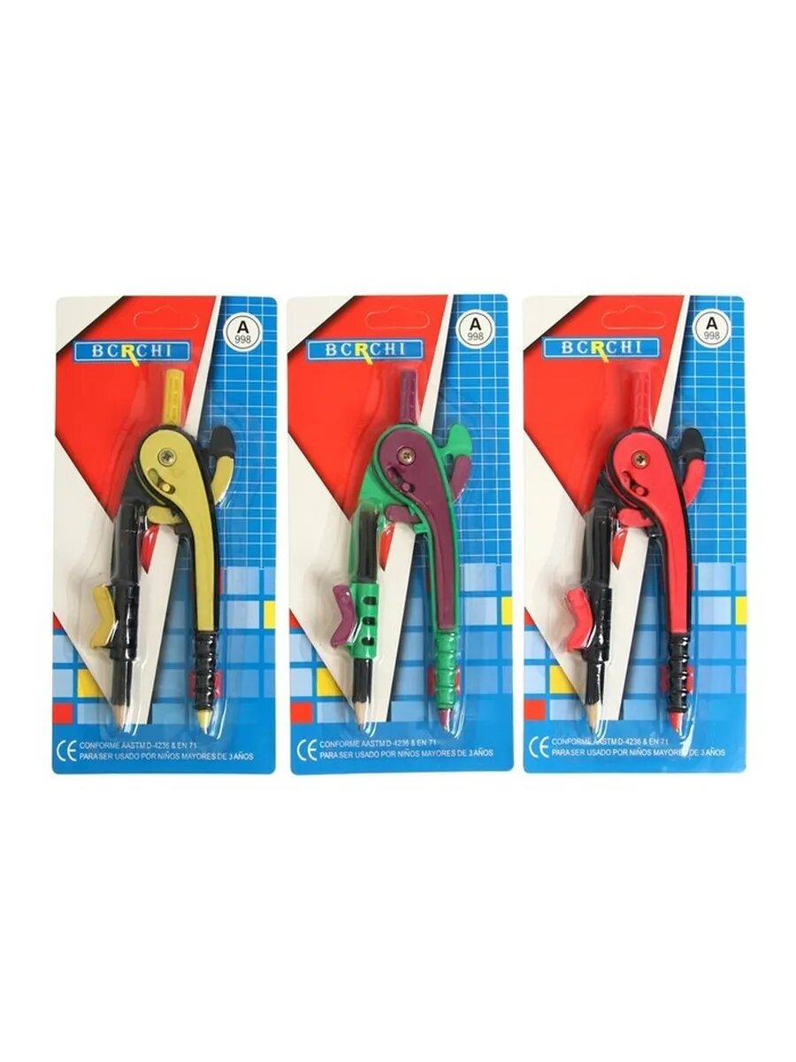 Пластиковый циркуль с карандашом для черчения