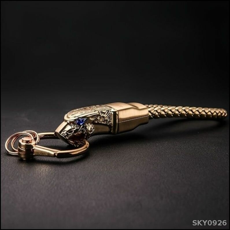 Эксклюзивный брелок для авто в форме головы леопарда, цельнометаллический мужской аксессуар