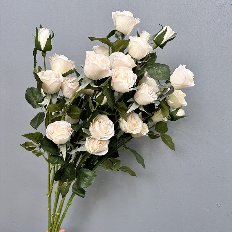 Высококачественные искусственные цветы, реалистичные на ощупь, увлажняющий букет роз для свадьбы, домашнего декора, искусственные цветы, свадебные принадлежности, многоцветные маленькие розы