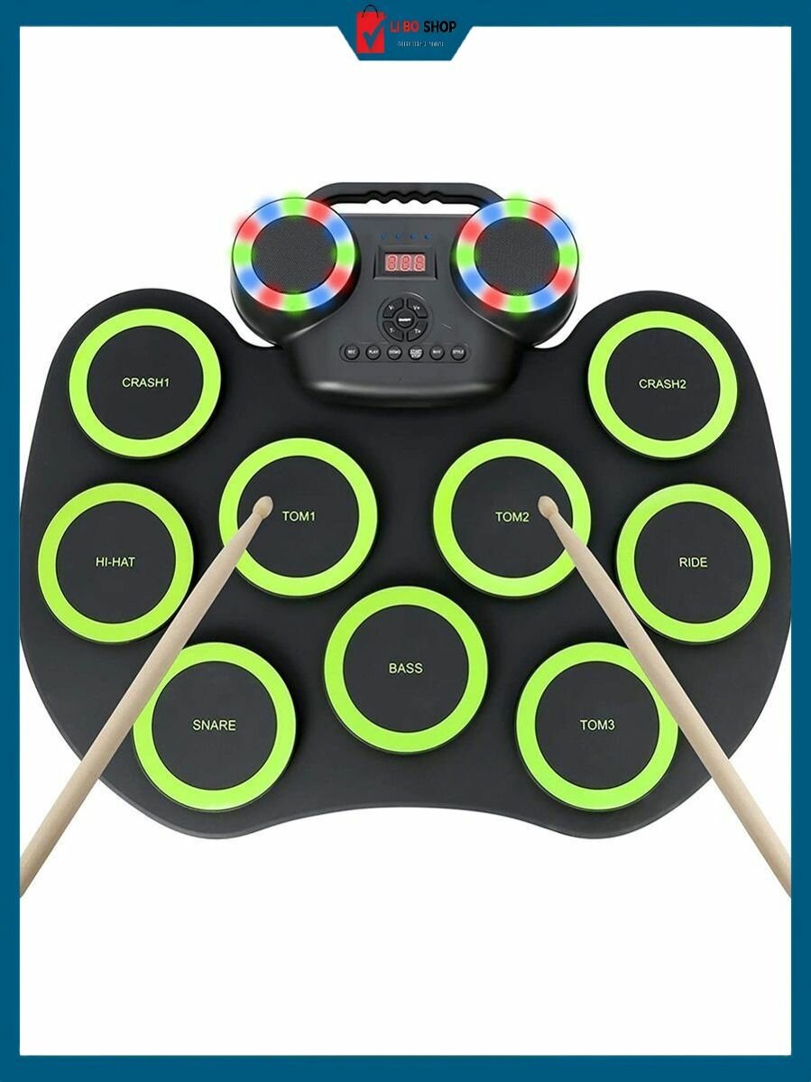 Стильная электронная барабанная установка 47 дюймов с ручным управлением, бирюзовый бестселлер
