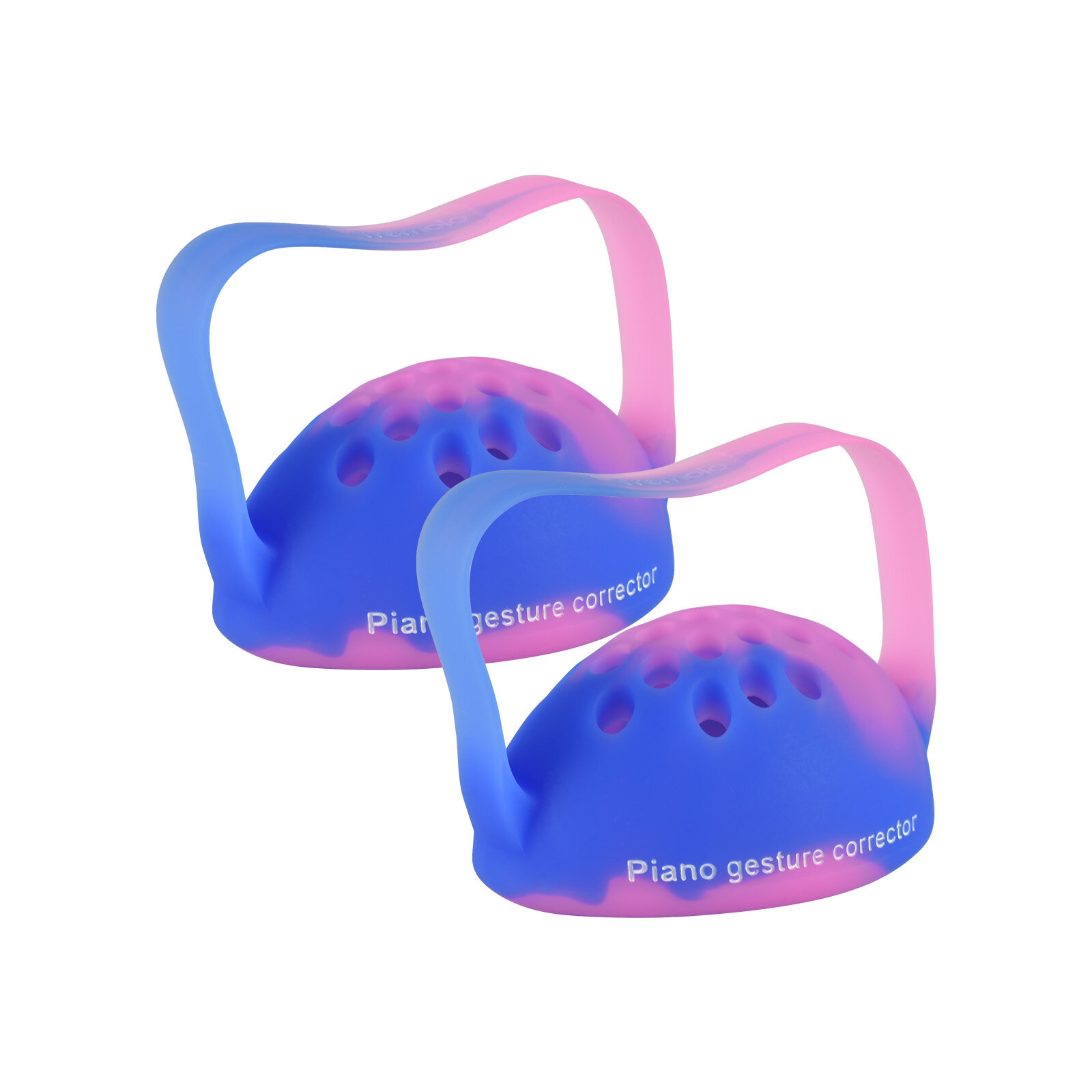 1 Pair Piano Hand Corrector Finger Trainer Ball Silicone 5*3.7*3cm 11g Breathable Elastic Contraction Strap Professional Finger Exercisers Posture Correction Tool