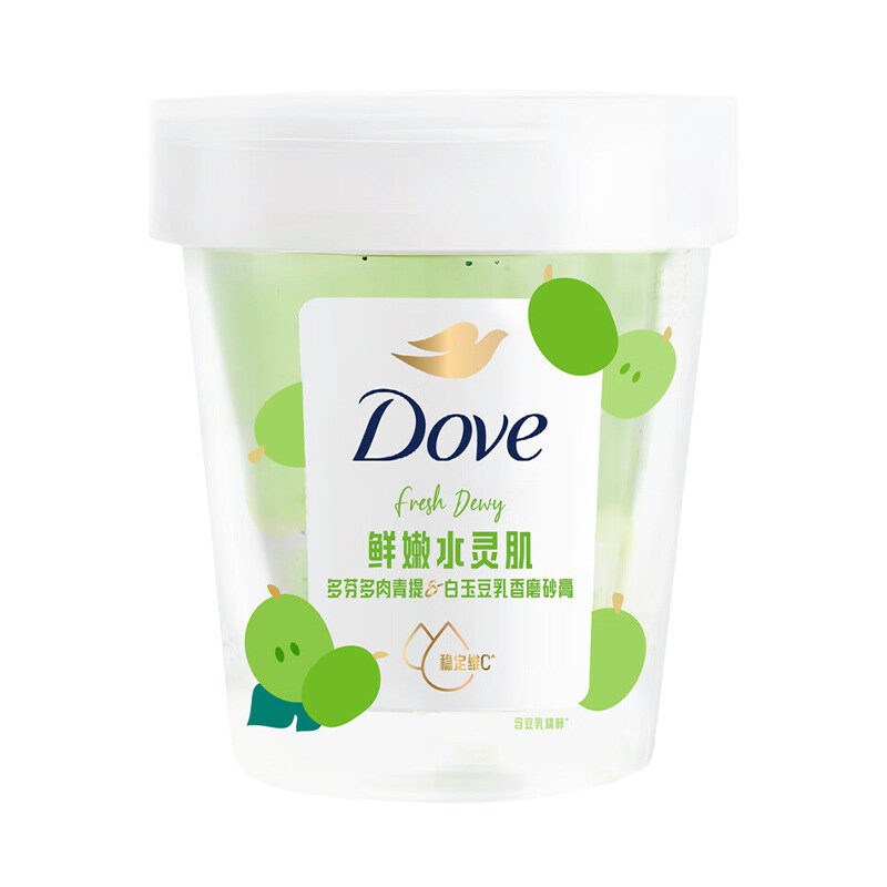 Скраб для тела Dove Fruit Milk, мягкий отшелушивающий, с фруктовыми кислотами, увлажняющий, осветляющий, с ароматом клубники, 250 г, официальный оригинал