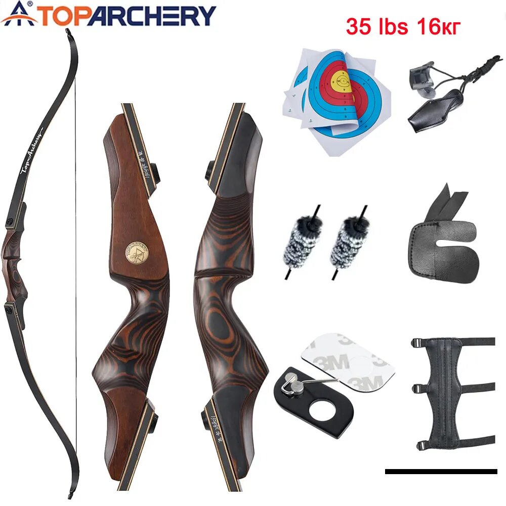 60-дюймовый деревянный рекурсивный охотничий лук для тренировок на открытом воздухе для правой руки