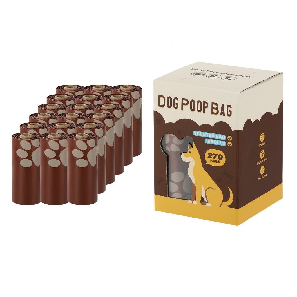 1 коробка из 18 булочек, пакет для собачьих какашек с ароматом шоколада, переносной пакет для мусора для домашних животных -без аксессуаров