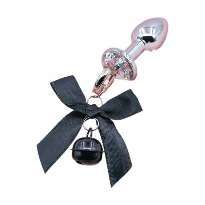 2 шт. Зажимы для сосков с бантиком и колокольчиками, регулируемые, без прокола, Черный - анальная пробка