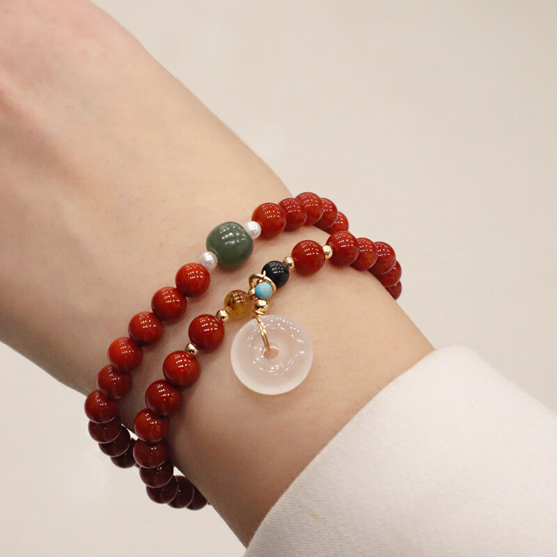 Браслет для гадания, YM Mall из родохрозита с плетением Привлечение нежности и любви