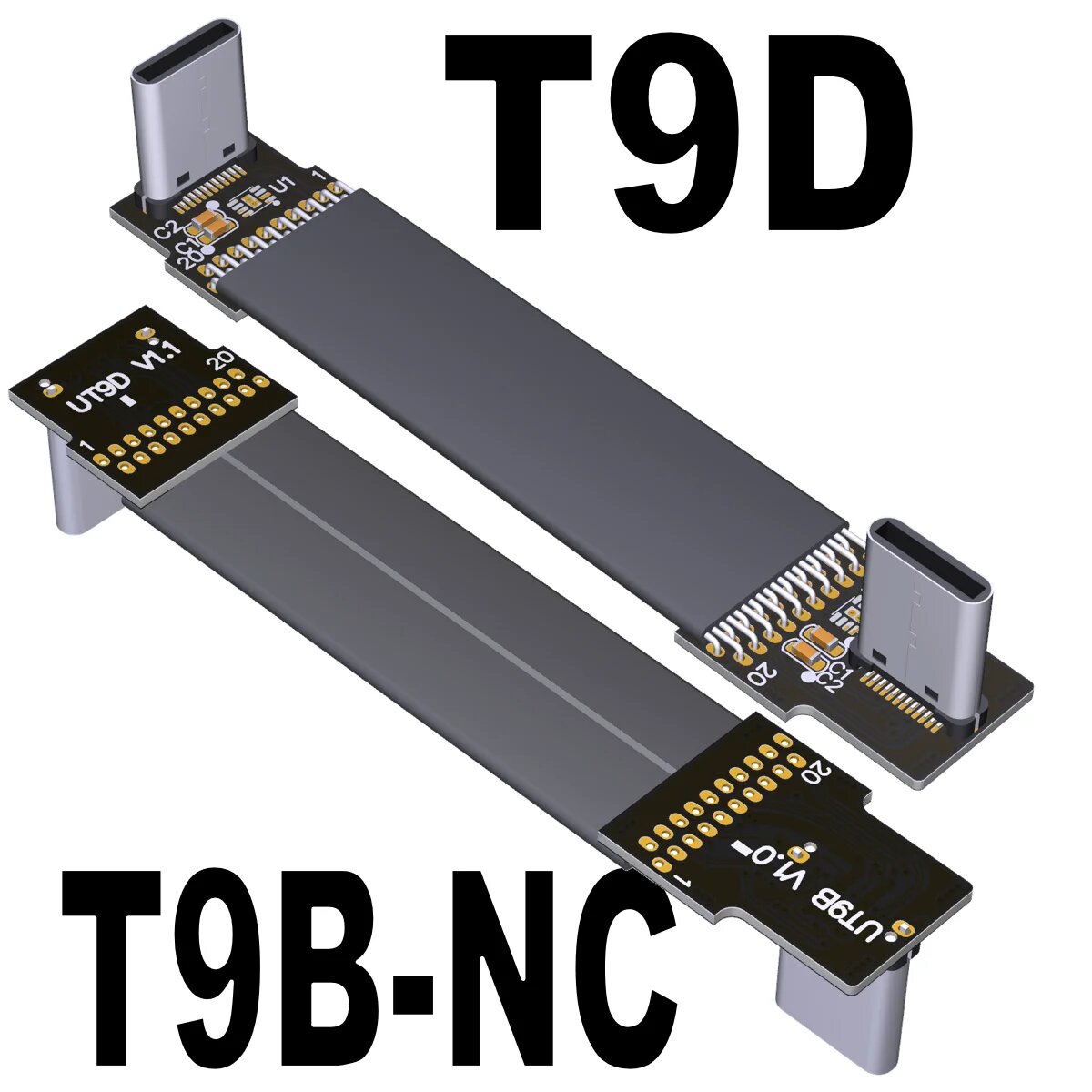 Кабель USB 3.2 Type-C папа-папа 10cm, T9B-T9D-NC
