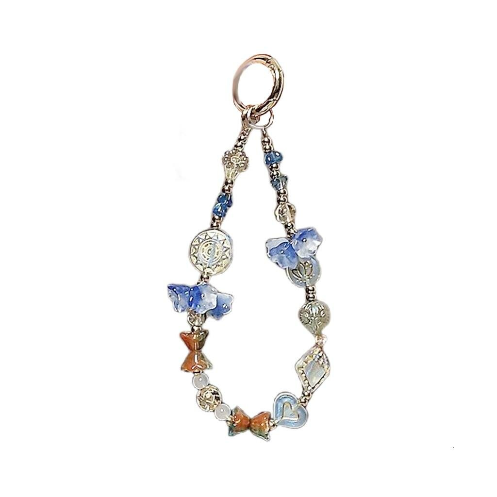 Женский брелок-шнурок с бусинами для телефона