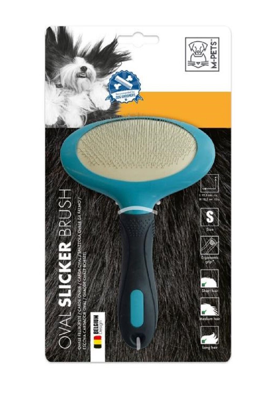 M-PETS Щетка-сликер пуходерка овальная S 10,5 x 18,5 см
