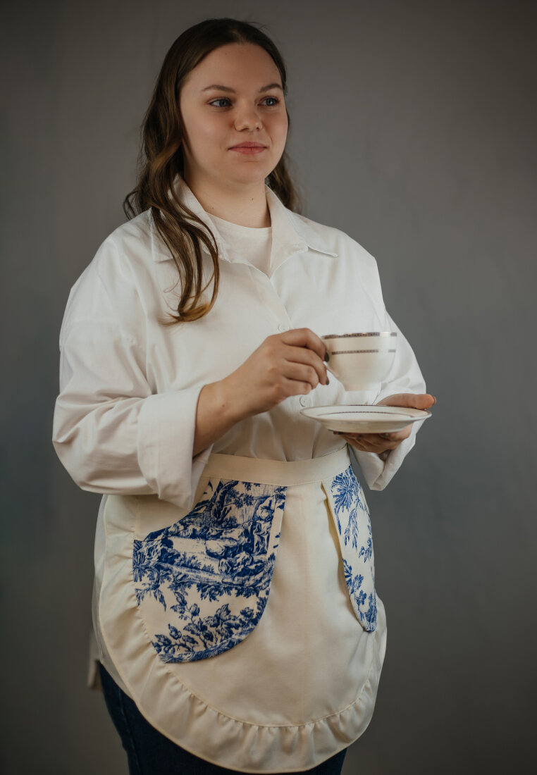 Фартук-передник "Туаль де Жуи Азия" с карманами, хлопок, универсальный размер