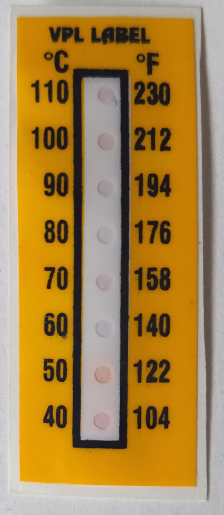 Термоиндикатор необратимый одноразовый Thermolabel 8 Step (40-110 градусов Цельсия)