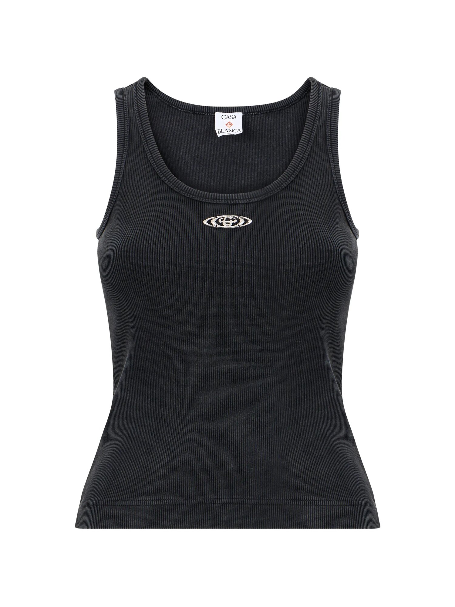Топ Ribbed logo tank top