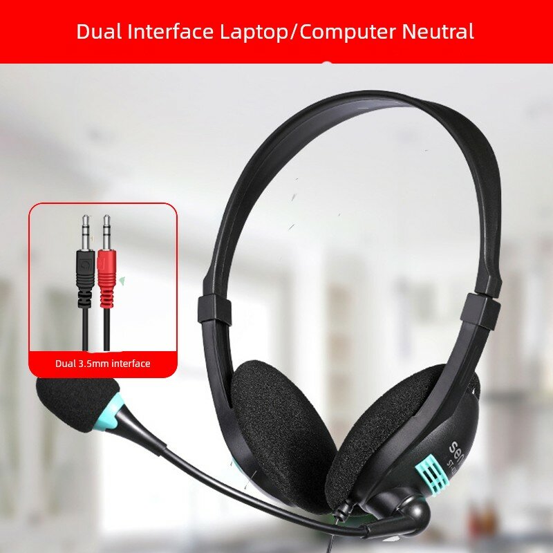 Черные наушники ST418 с двойным портом USB для мобильных телефонов и компьютеров