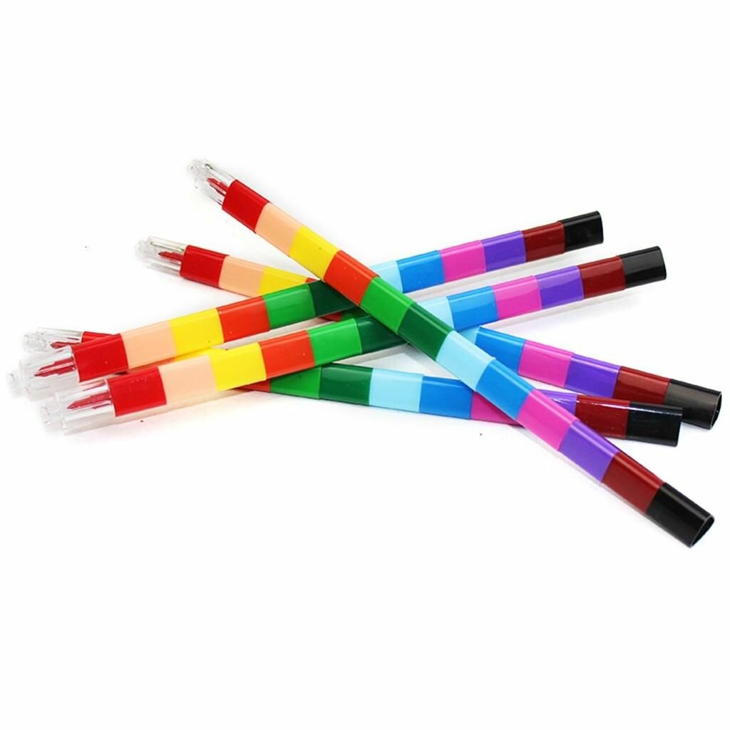 5 шт. Стекируемые мелки для рисования, Детские строительные блоки