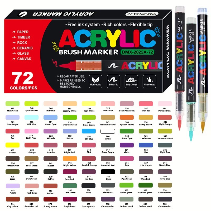 Акриловые маркеры Brush Marker 72 цвета