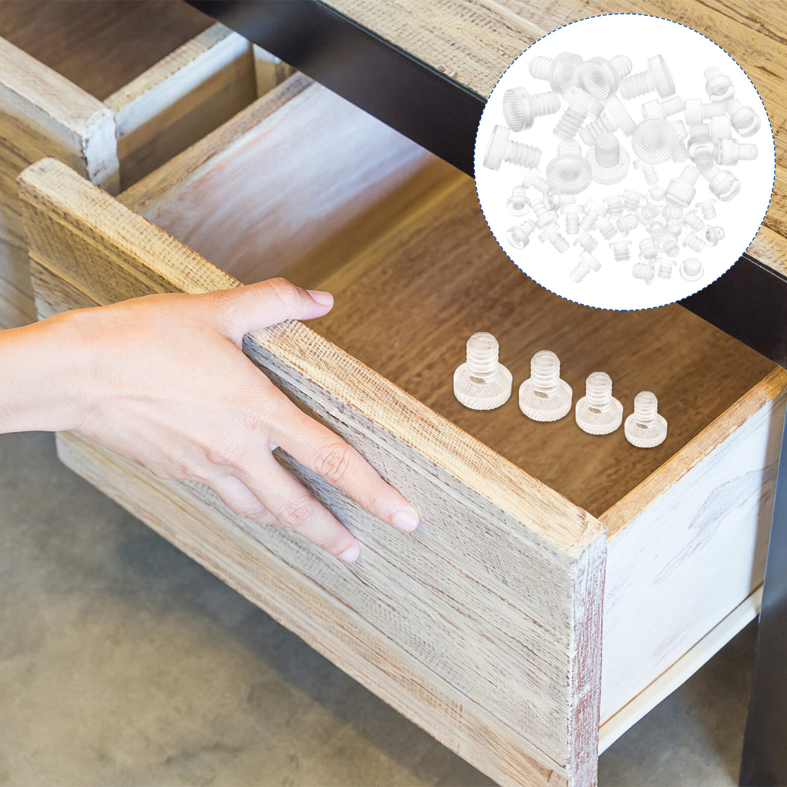 Прозрачные пвх амортизаторы для мебели и шкафов, защитные накладки для дверей, набор 50 шт