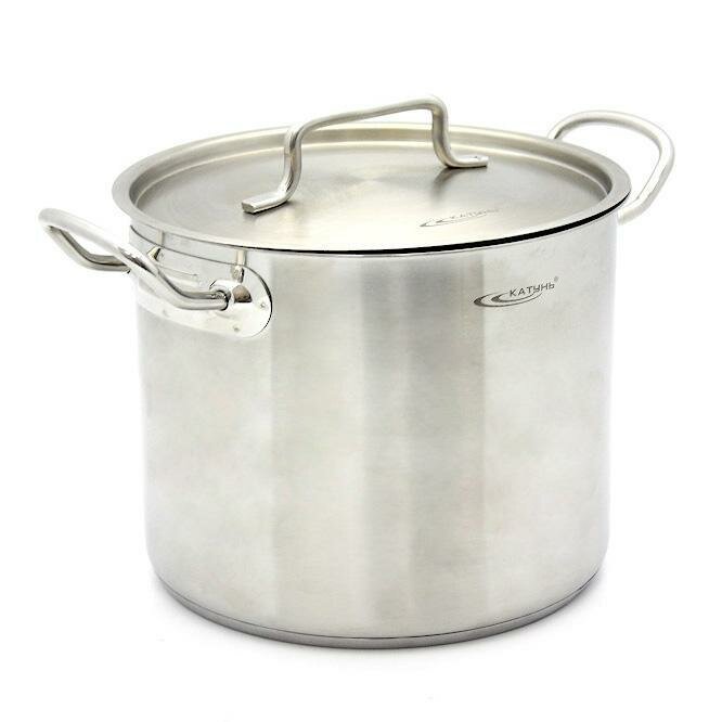 Кастрюля нерж 7.0Л общепит МЕТ/КР D=22СМ, H=18СМ ТРС катунь